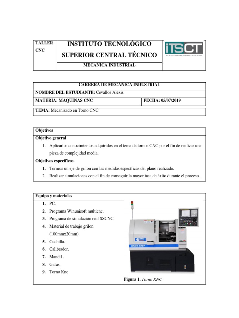 Practica Torno KNC | PDF | Control numerico | Perforar