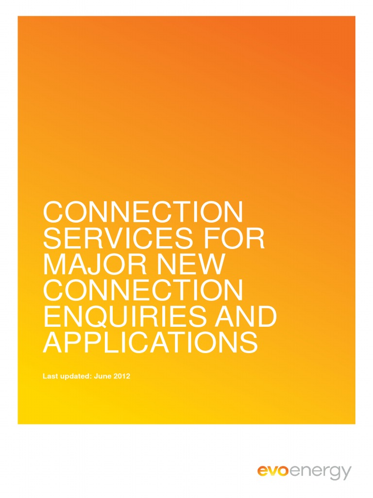 Connection Service Charges For Major New Connection Enquiries and ...