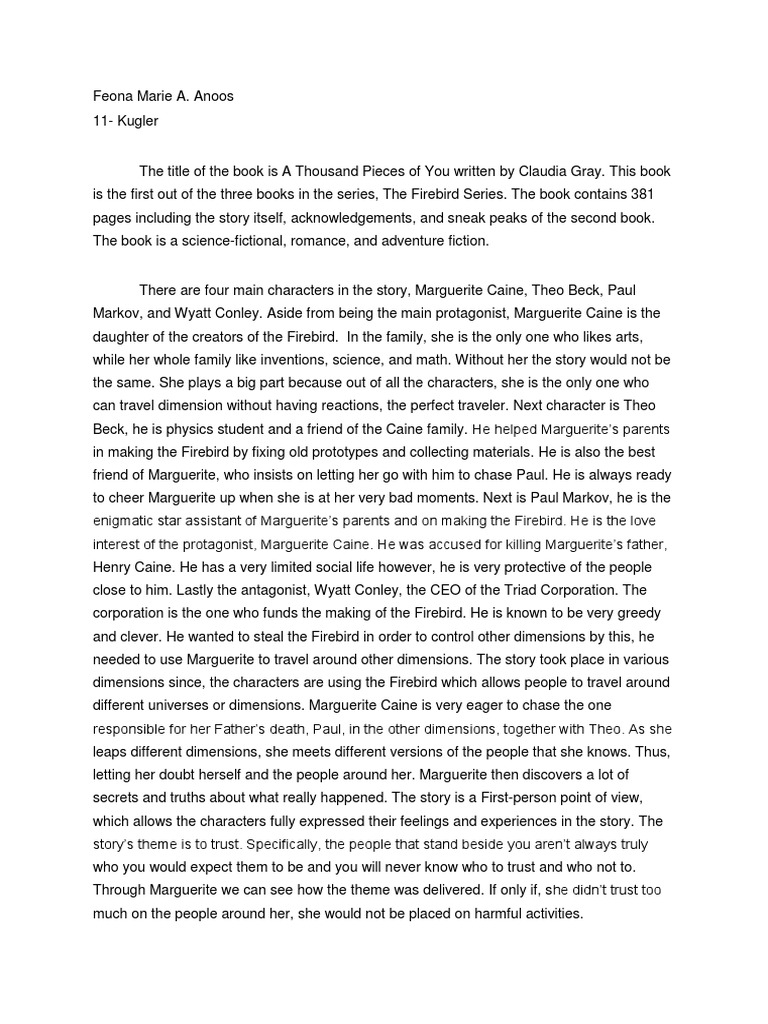 A Thousand Pieces of You | PDF | Grammar