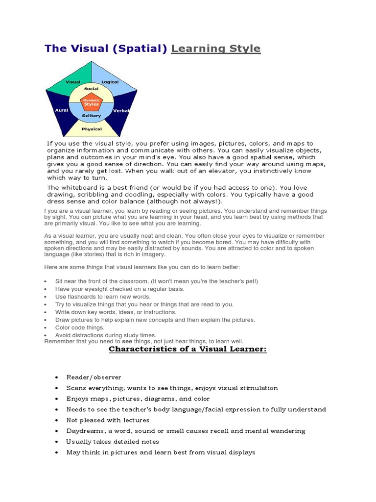 Exploring the Different Learning Styles: Visual, Auditory, Verbal ...