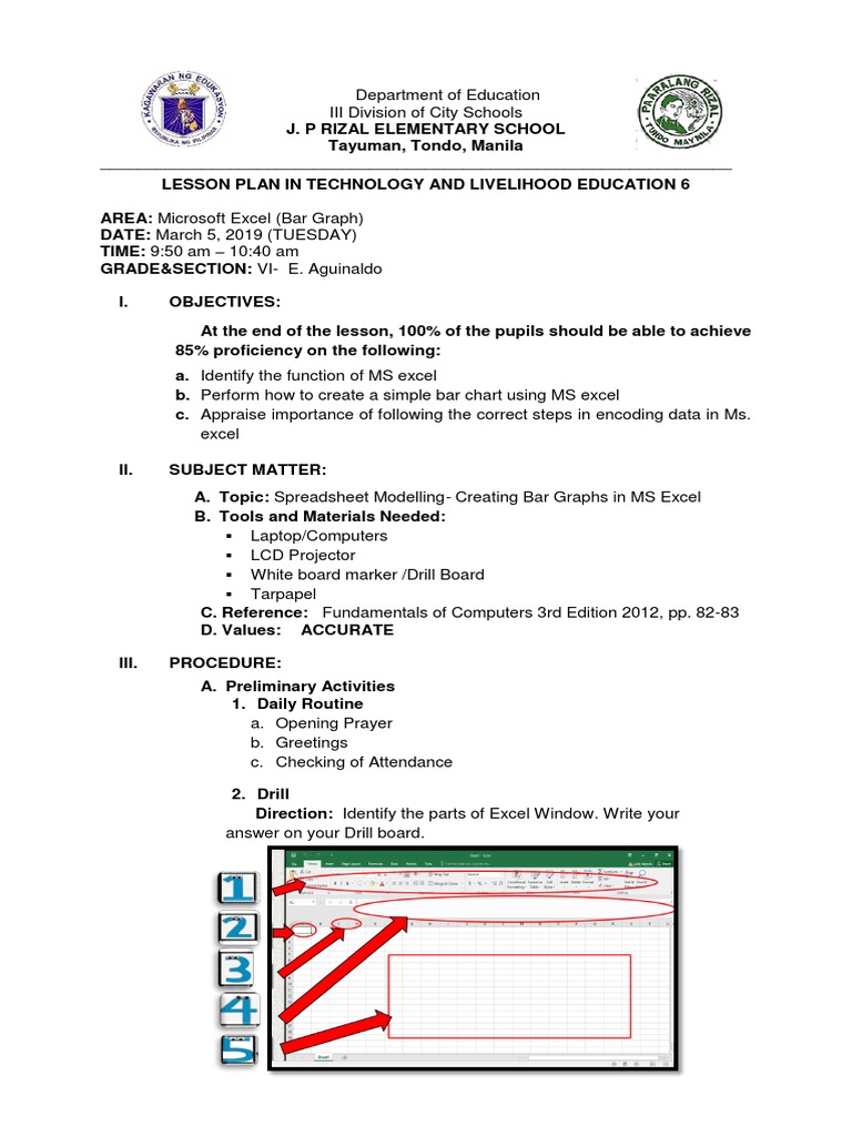 Bar Graph Creation in MS Excel Lesson | PDF | Chart | Microsoft Excel