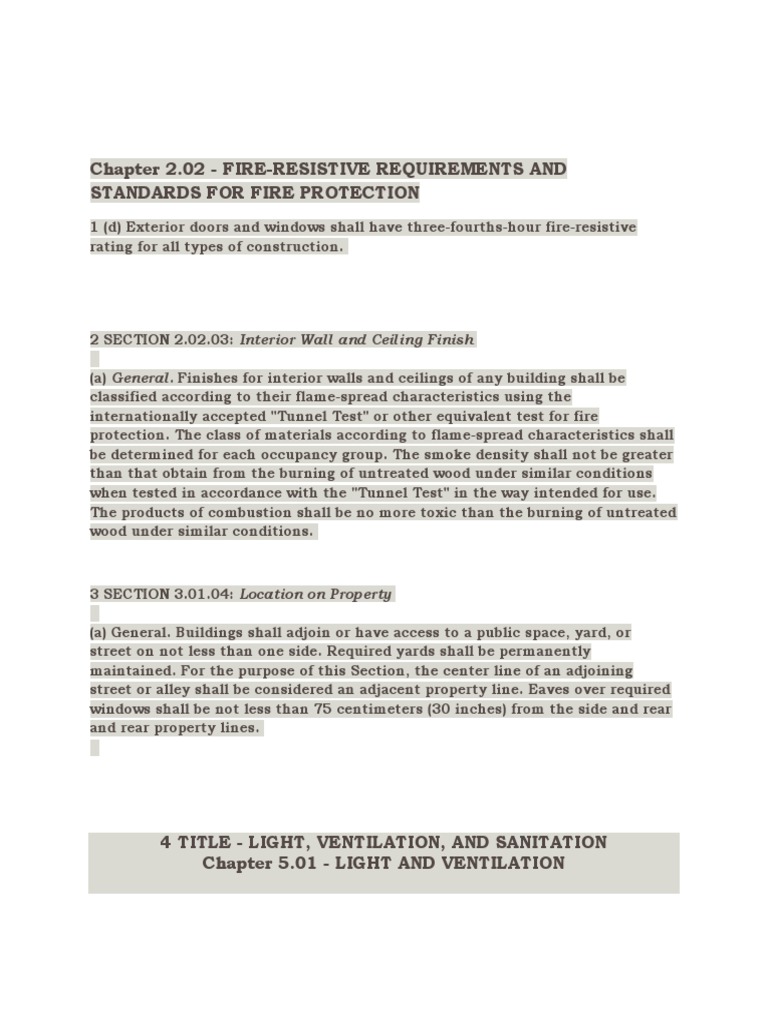 Chapter 2.02 - Fire-Resistive Requirements and Standards For Fire ...