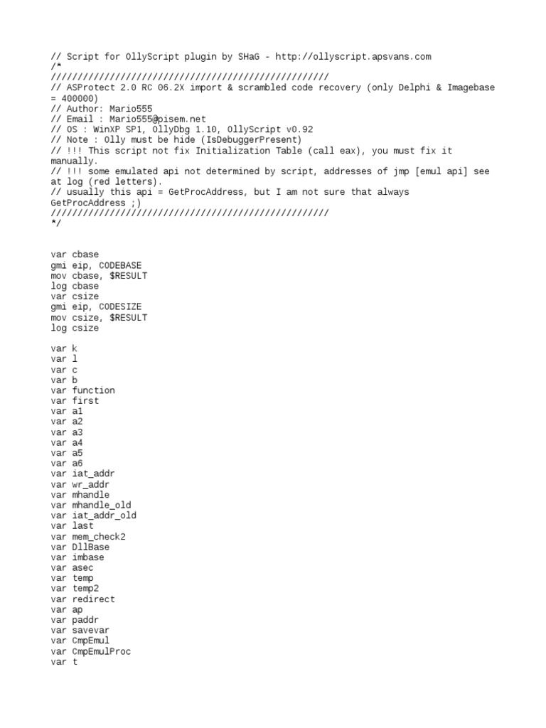 ASProtect 2.0 Import Recovery + Scrambled Code Recovery (Delphi ...