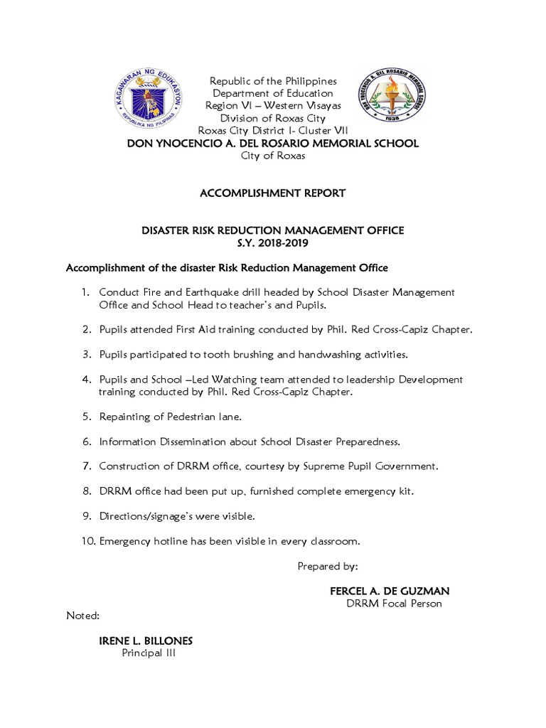 Accomplishment Report | PDF | Emergency Management | Security