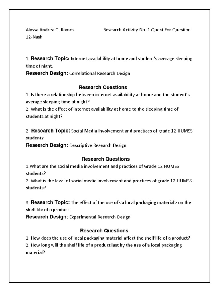 Research Design | PDF