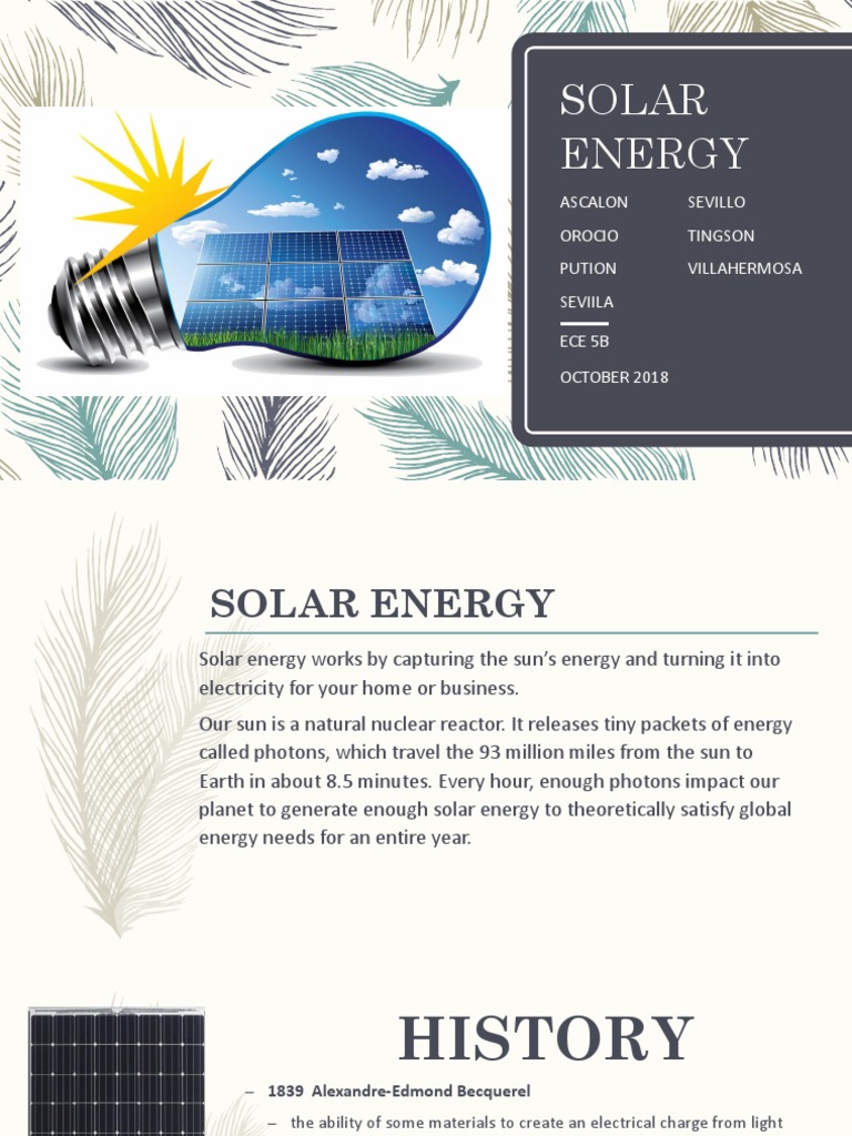 Powerpoint Solar Energy | PDF | Photovoltaics | Solar Power