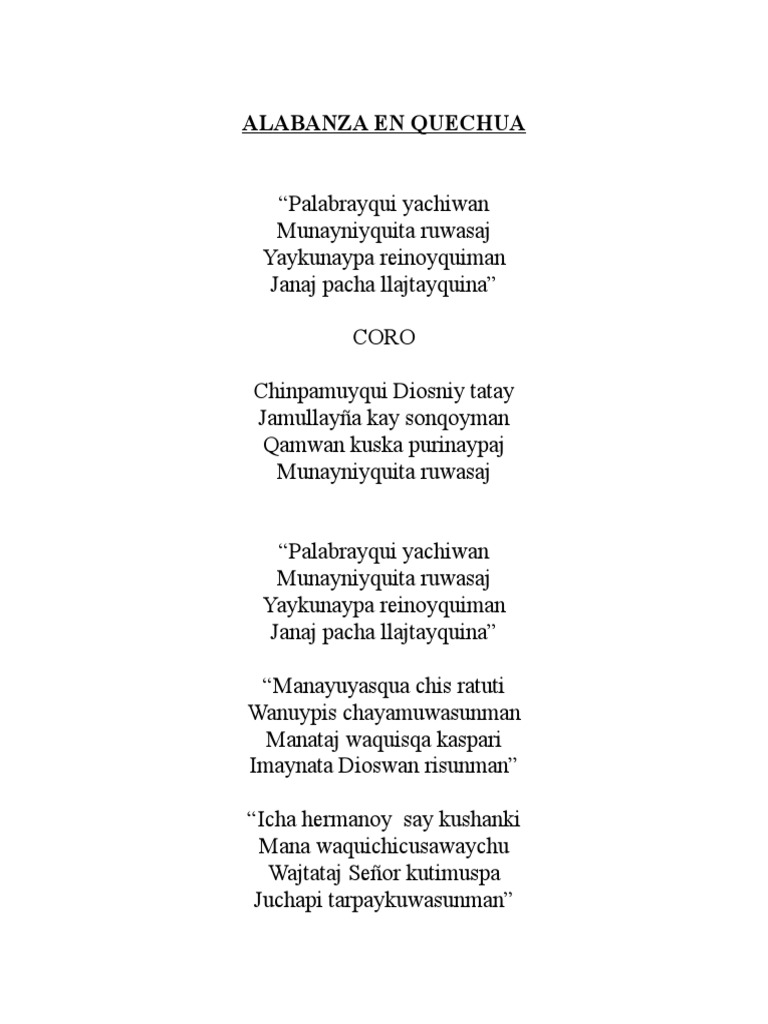 Alabanza en Quechua | PDF