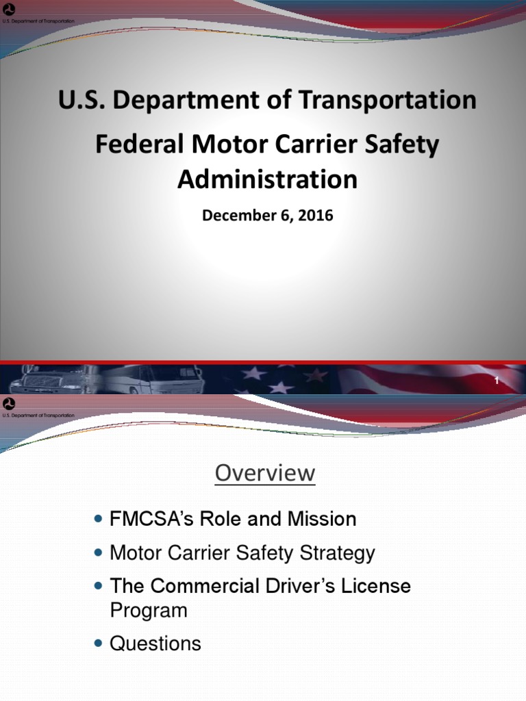 Transportation Safety Fmcsa | PDF | Land Transport | Safety