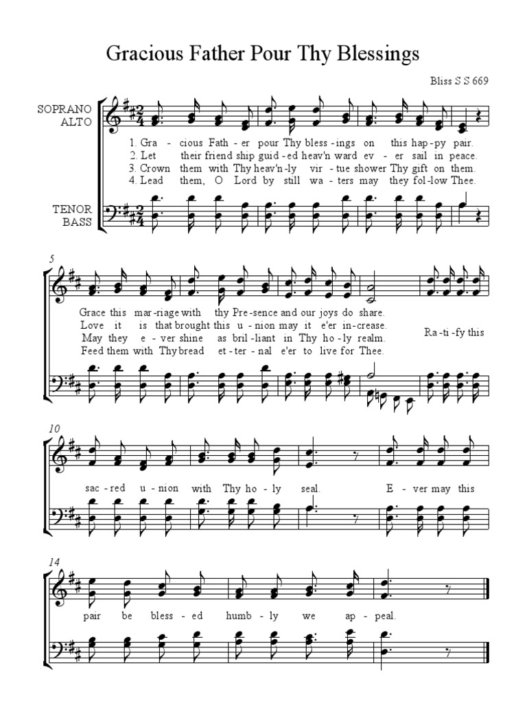 Gracious Father Pour Thy Blessings | PDF