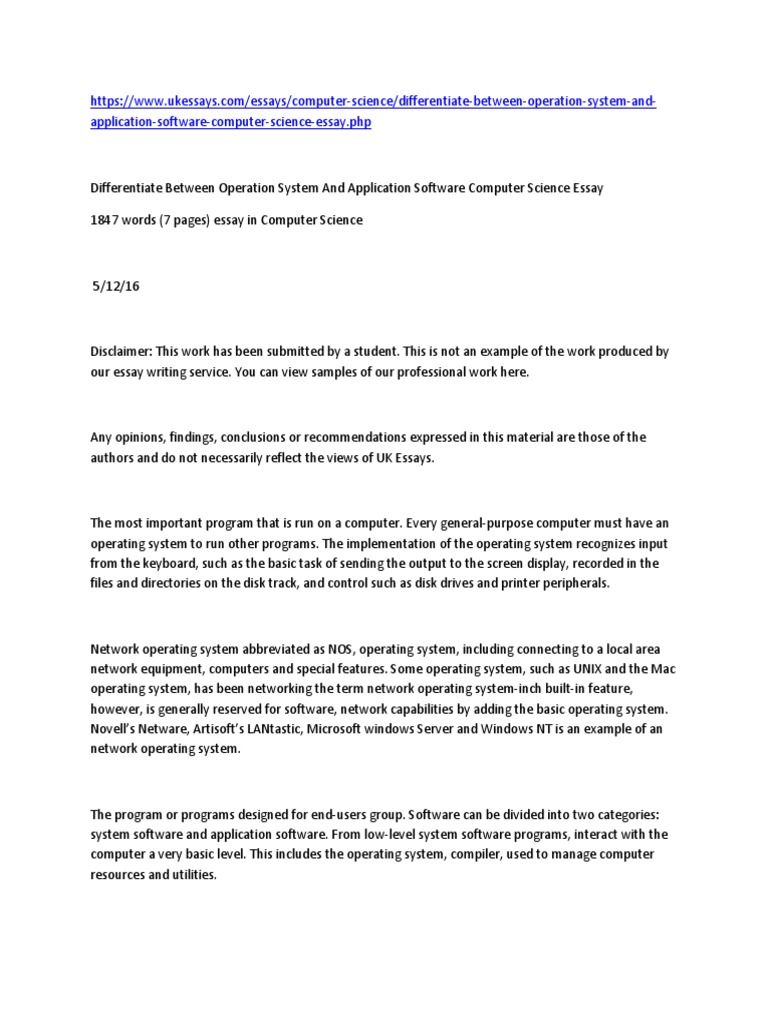 Differentiate Between Operation System and Application Software ...