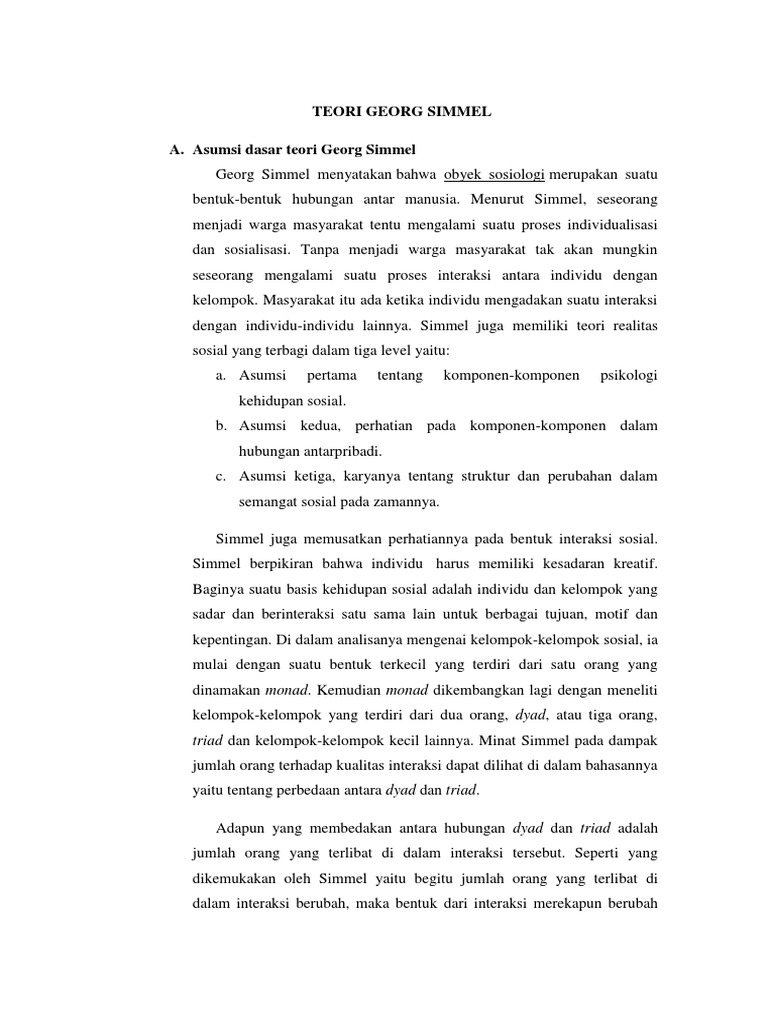Teori Georg Simmel | PDF