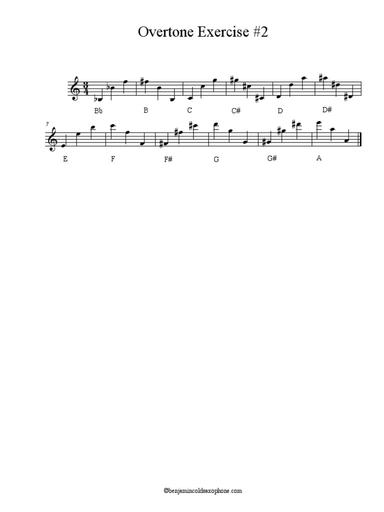 Overtone Exercise #2: BB B C C# D D# | PDF
