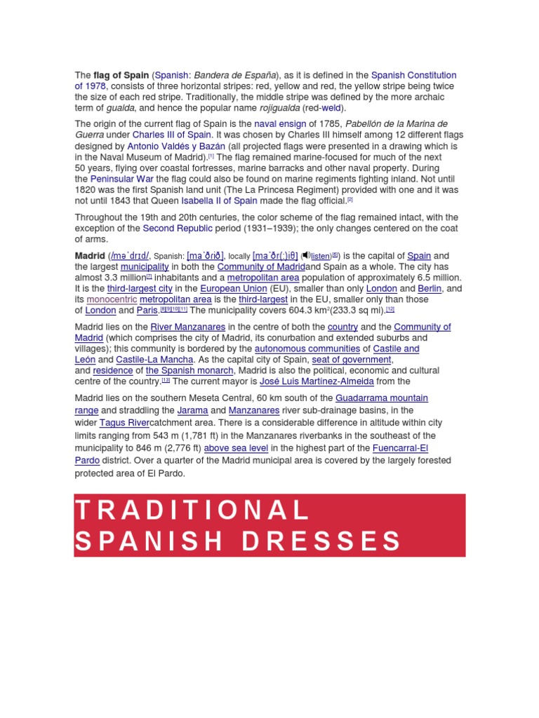 Traditional Spanish Dresses: Guerra Under | PDF | Madrid | Clothing