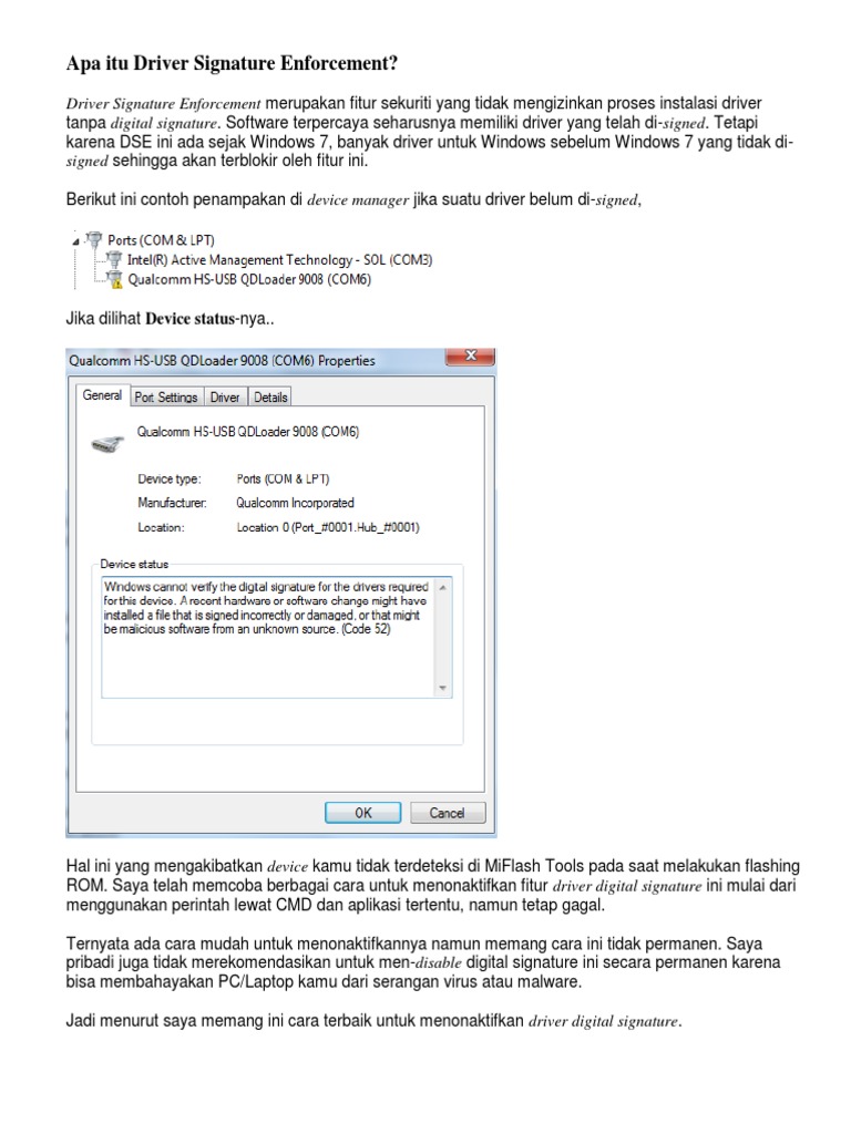 Cara Menonaktifkan (Disable) Driver Signature Enforcement Windows 7-8 ...