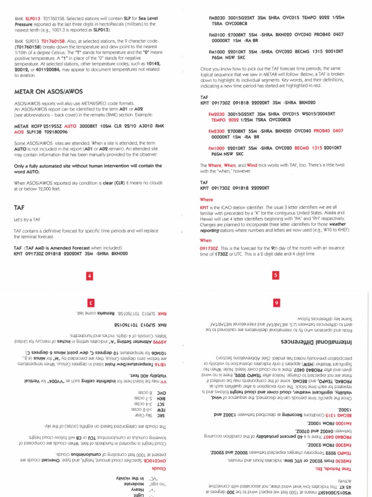 Faa Metar Taf Codes | PDF