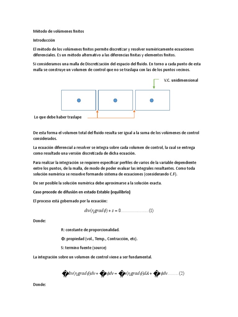 Método de Volúmenes Finitos | PDF | Integral | Método de elementos finitos