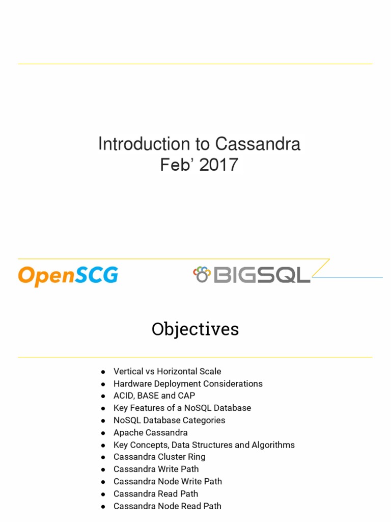 Introduction To Cassandra | PDF | No Sql | Scalability