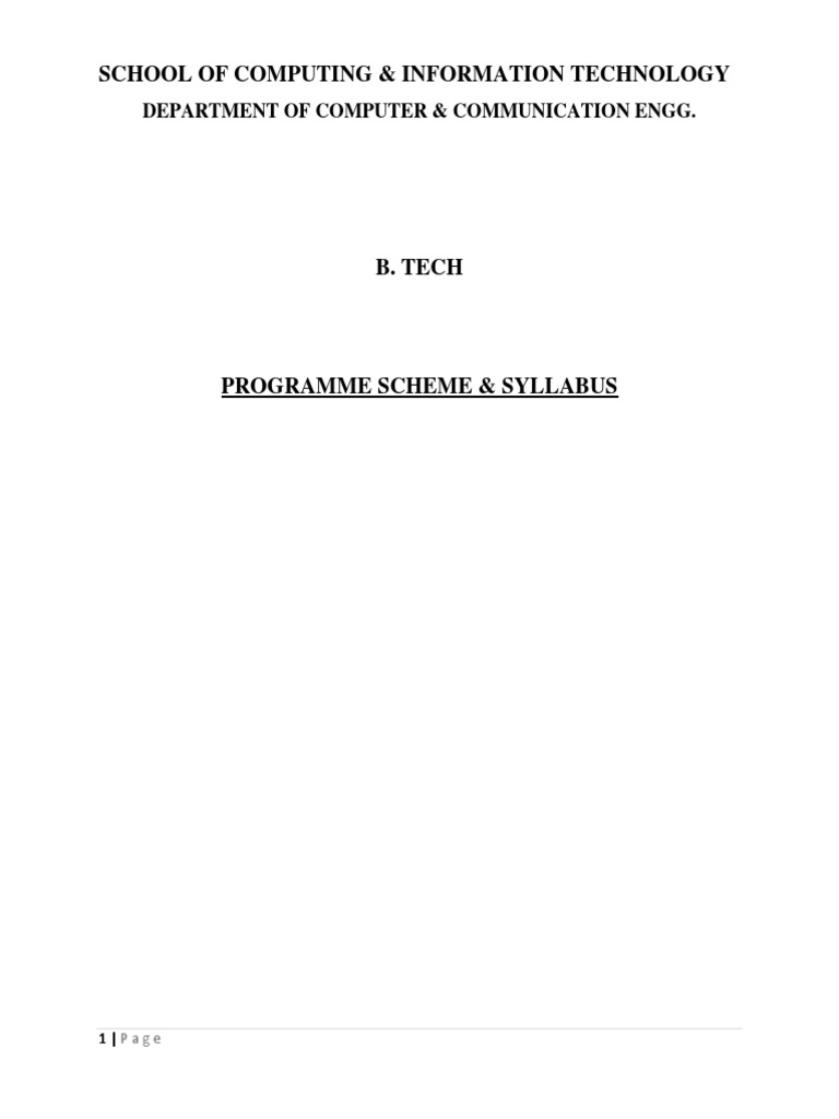 B.Tech CCE Syllabus Overview 2016-2020 | PDF | Multiplexing | Data ...
