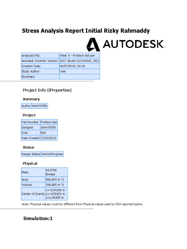 Stress Analysis Report for Bracket Design | PDF | Strength Of Materials ...