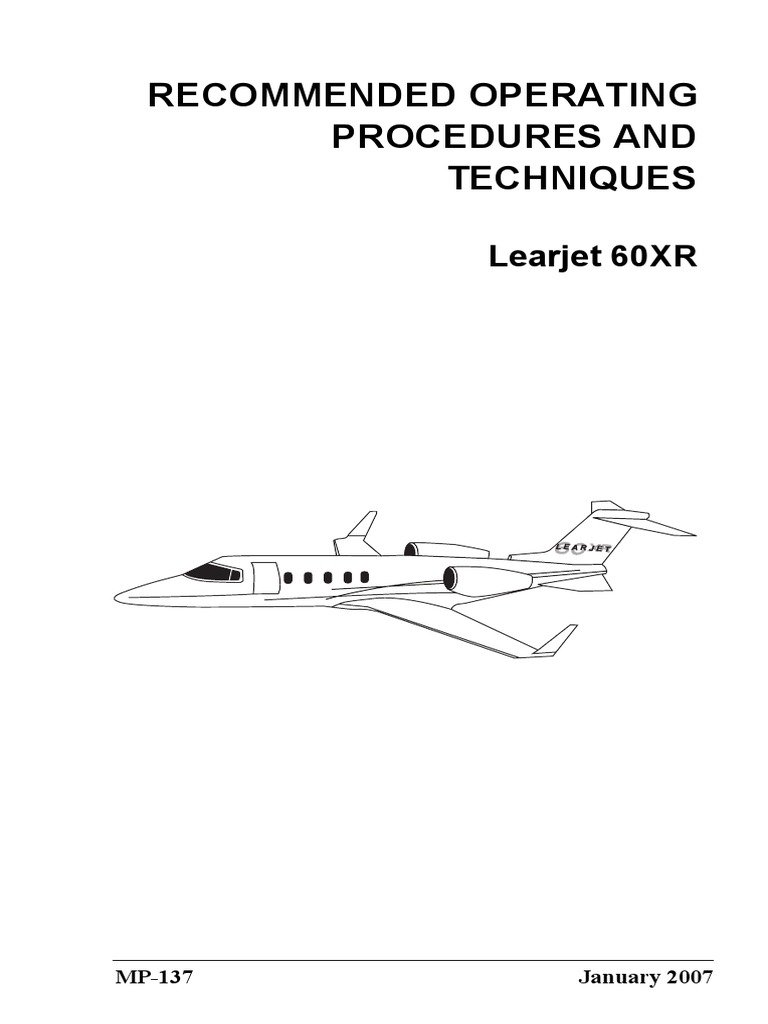 Recommended Operating Procedures and Techniques LJ60XR | PDF | Takeoff | Airspeed