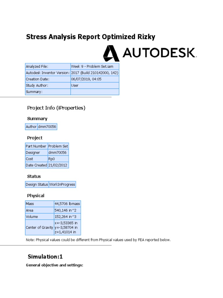 Stress Analysis Report Initial Andy Latif | PDF | Strength Of Materials ...