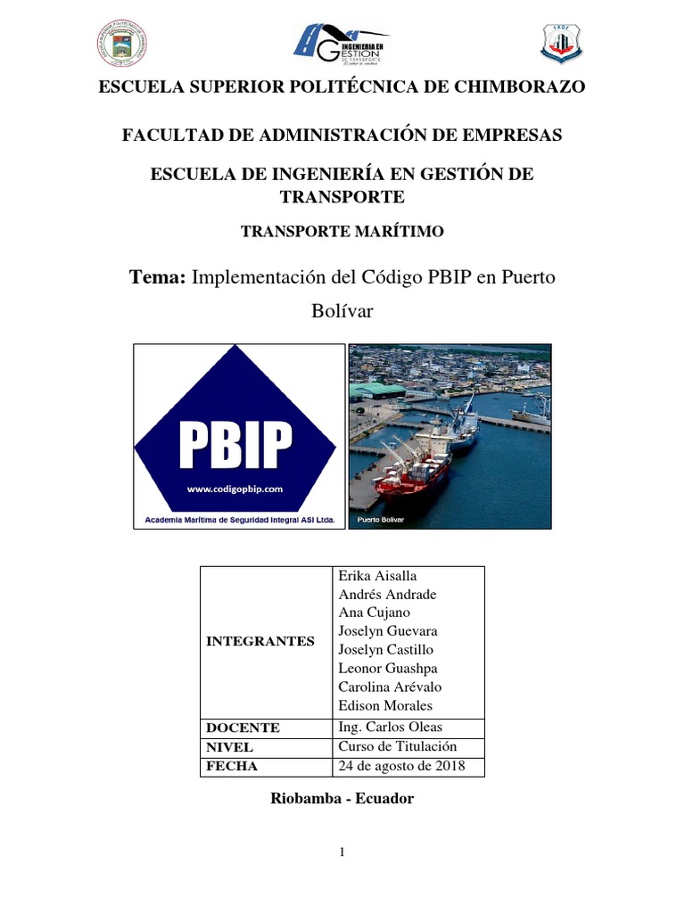 Implementación del Código PBIP en Puerto Bolívar | PDF | Canal y Marítimo | Transporte