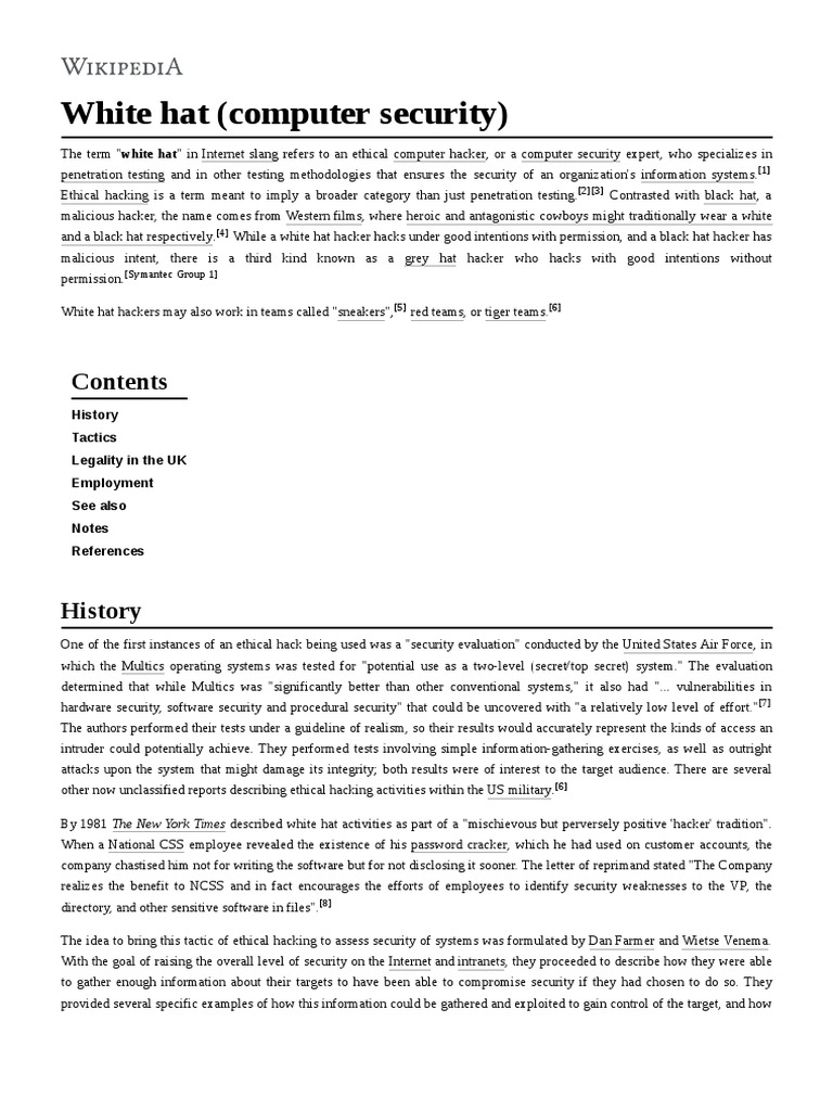 White Hat (Computer Security) | Download Free PDF | White Hat (Computer Security) | Computer ...