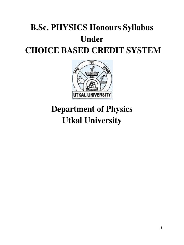 B.Sc. PHYSICS Honours Syllabus Under Choice Based Credit System | PDF ...
