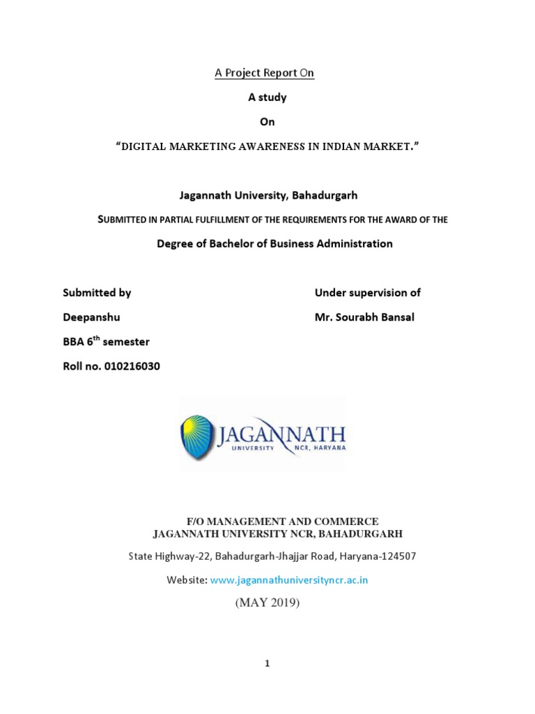 Digital Marketing Awareness in India | PDF | Digital Marketing ...