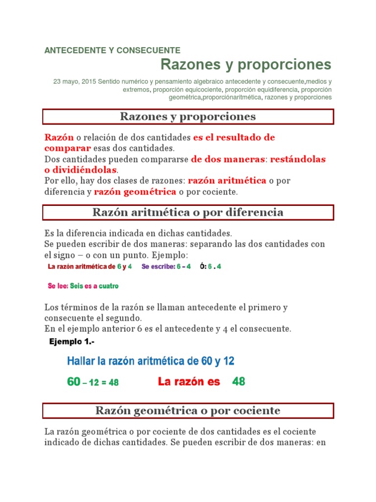 Antecedente y Consecuente | Proporción | División (Matemáticas)