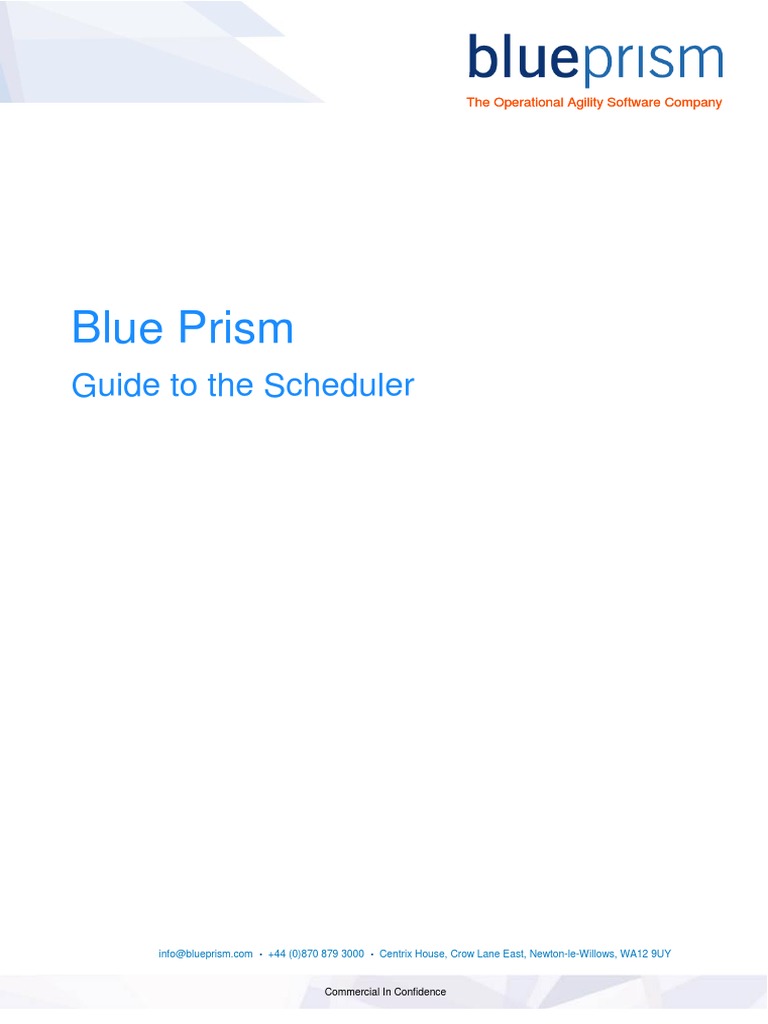 Blue Prism - Guide To The Scheduler PDF | PDF | Scheduling (Computing ...