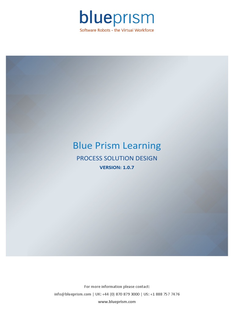 Blue Prism - Solution Design Overview PDF | PDF | Automation | Business ...