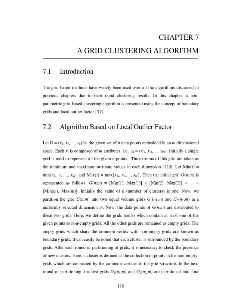 A Grid Clustering Algorithm: N I I I1 I2 Im | PDF | Cluster Analysis | Outlier