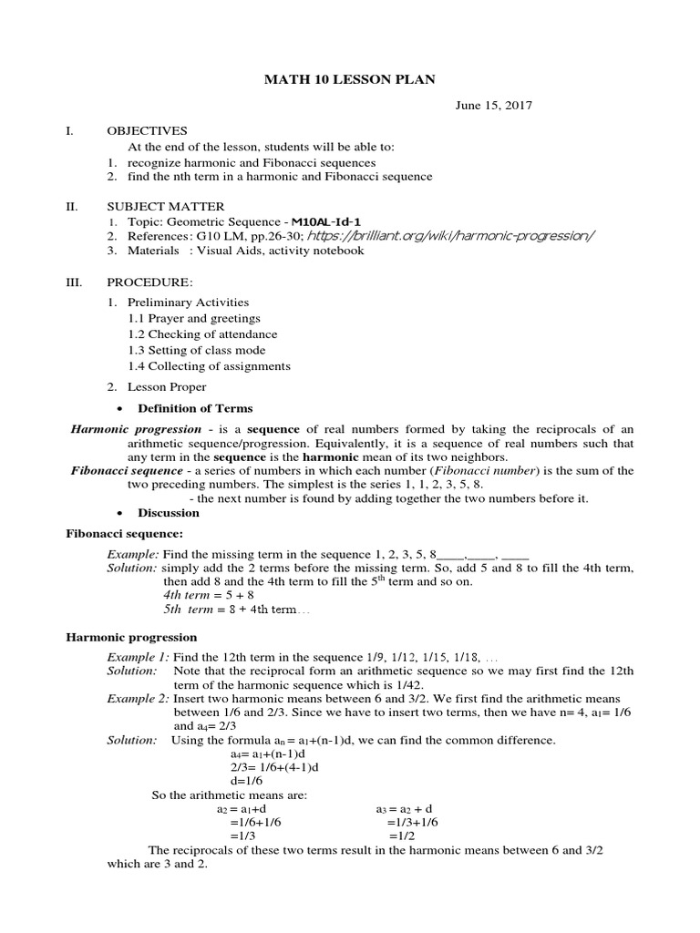 Harmonic and Fibonacci Sequence | PDF | Mathematical Analysis | Teaching Mathematics