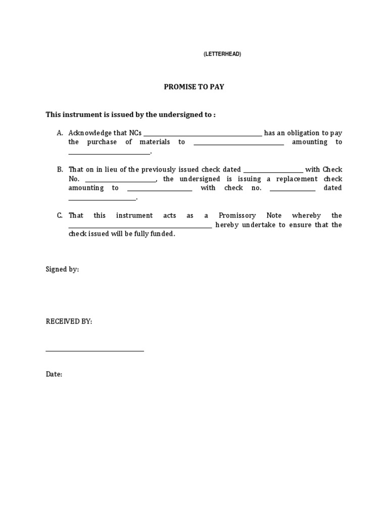 Promise To Pay | PDF