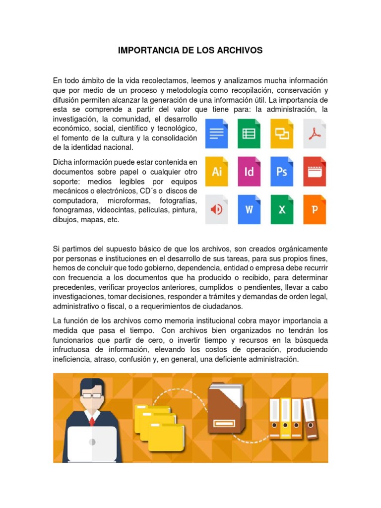 Aa1 - Importancia de Los Archivos | Archivo de computadora | Estado ...
