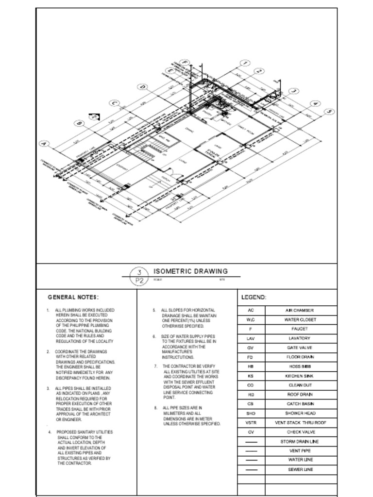 Isometric Drawing: General Notes | PDF