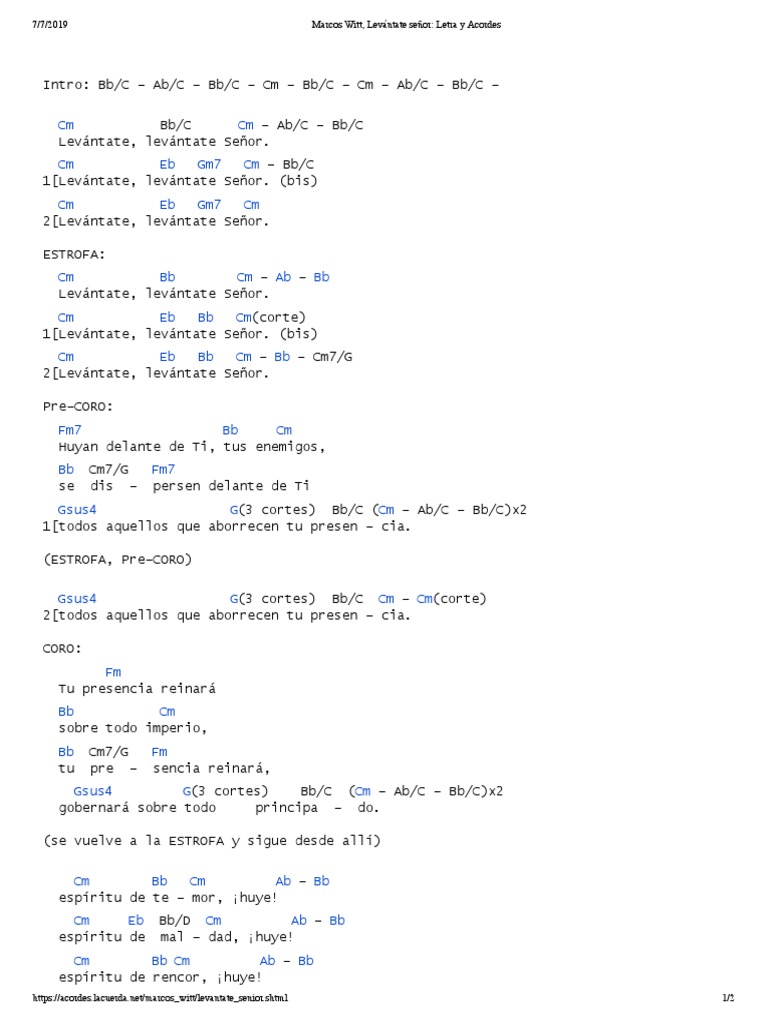 Marcos Witt, Levántate Señor - Letra y Acordes | PDF