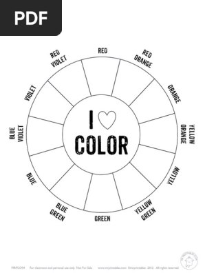 Blank Color Wheel Template For Tertiary Colors