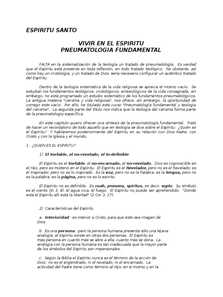 El Espiritu Santo Pdf Espíritu Santo Eucaristía