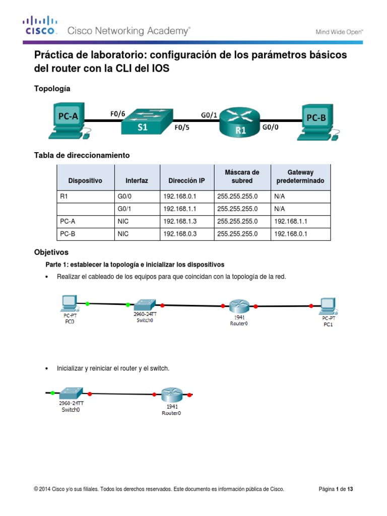 4.1.4.6 Lab - Configuring Basic Router Settings With IOS CLI | PDF ...