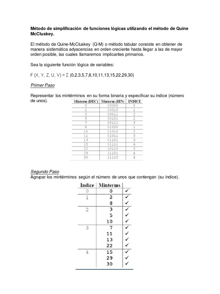 Metodo Quine | PDF | Función (Matemáticas) | Lógica
