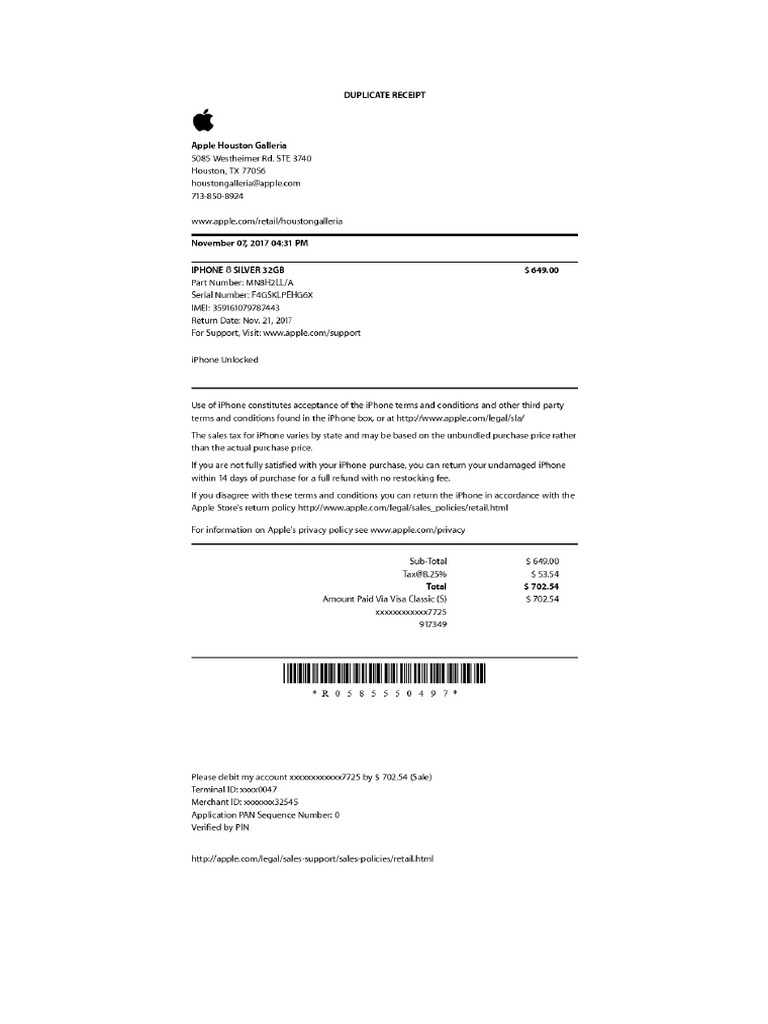 Factura Iphone 8 | PDF