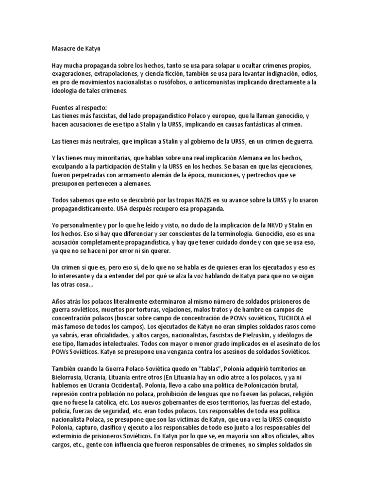 Masacre de Katyn | PDF | Alemania nazi | Polonia