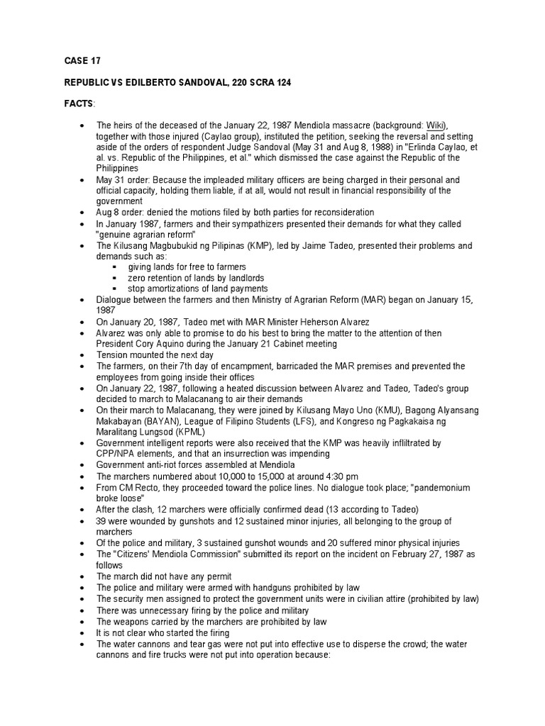 Case 17 - Republic Vs Edilberto Sandoval, 220 Scra 124 | PDF | Justice ...