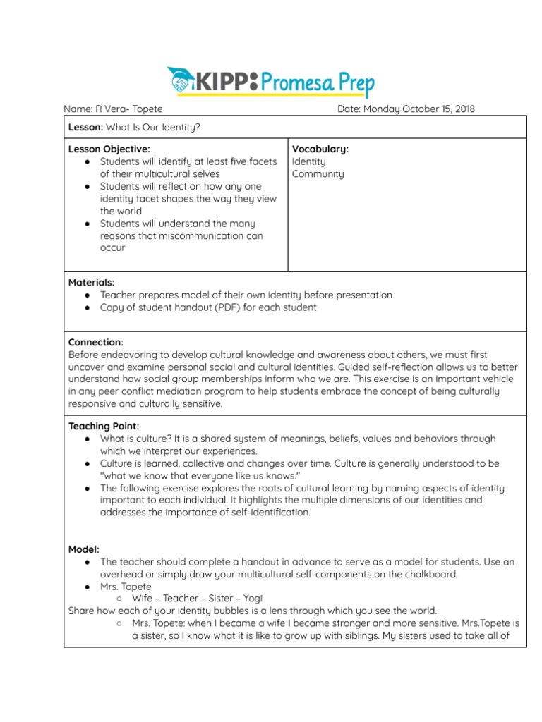 Portfolio - Identity Lesson | PDF | Identity (Social Science) | Learning