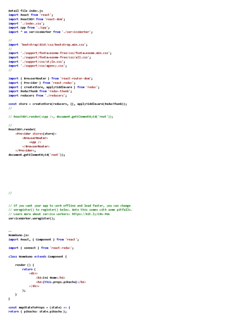 Import React files and set up Redux store | PDF | Free Software ...