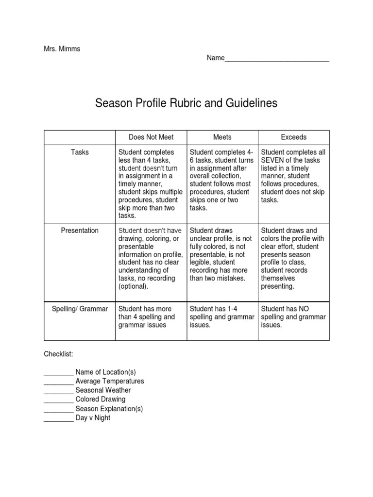 Weather Rubric | PDF