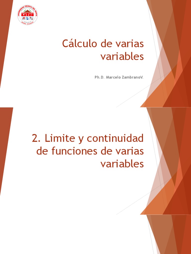 Límite y Continuidad de Funciones de Varias Variables | PDF | Límite (Matemáticas) | Función ...