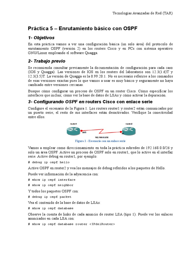 Practica5 OSPF | PDF | Enrutador (Computación) | Protocolos de internet